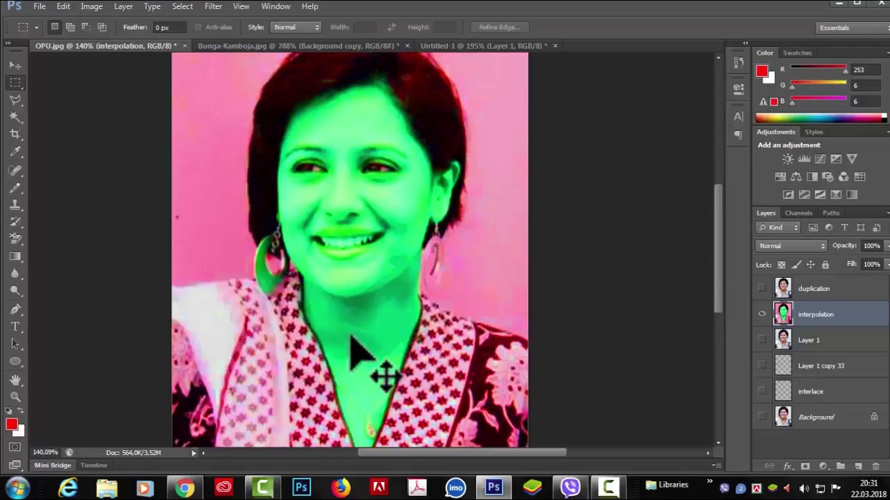 Photoshop tutorial।Filter menu:De-Interlance,NTSC Colors।Photoshop ...