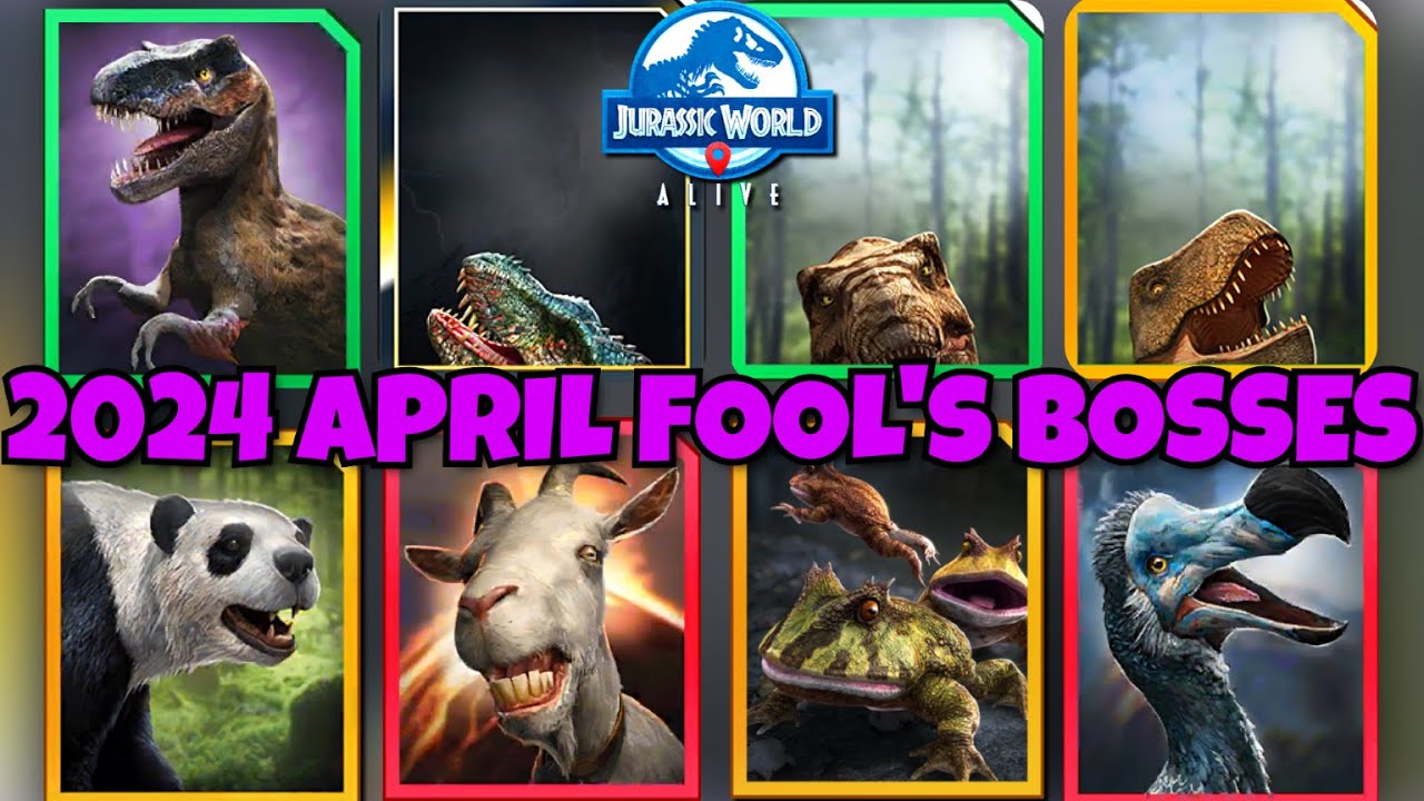 ALL APRIL FOOL's BOSSES 2024 🦖 Jurassic World Alive - YouTube