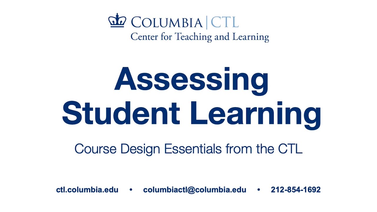 Course Design Essentials (Online) – Assessing Student Learning - YouTube