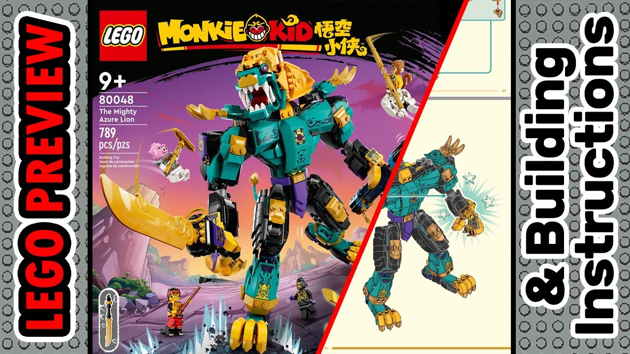 PREVIEW: 80048, LEGO Monkie Kid, The Mighty Azure Lion & Building ...
