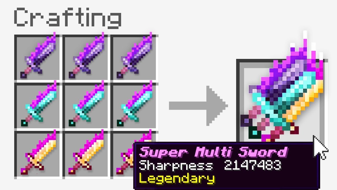 Minecraft UHC but you can craft a "Multi Sword".. - YouTube
