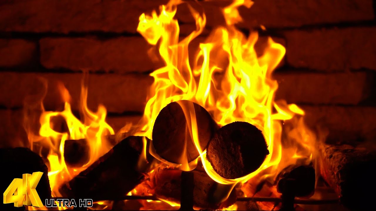Cozy Fireplace 4K 24 Hours & Crackling Fire 🔥Relaxing Fireplace Sounds ...