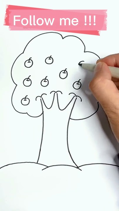How to draw an apple tree?#shorts - YouTube