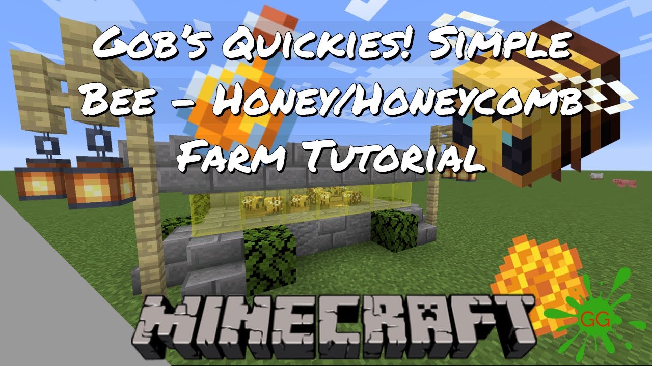 Minecraft - Bee Farm - SIMPLE Honey Bottle & Honeycomb Farm tutorial ...