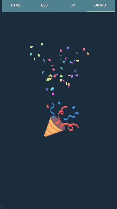 Confetti🎉 In Javascript 😜😜🥰🥰 Coding Status 😍 Shorts Programming Javascript Trending Youtube