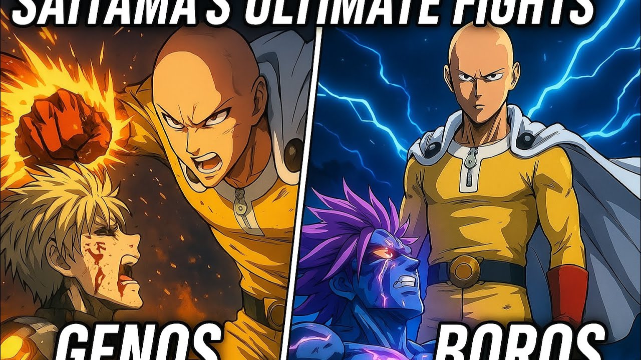 One Punch Man: Saitama vs Genos & Boros | Ultimate Fight Compilation ...