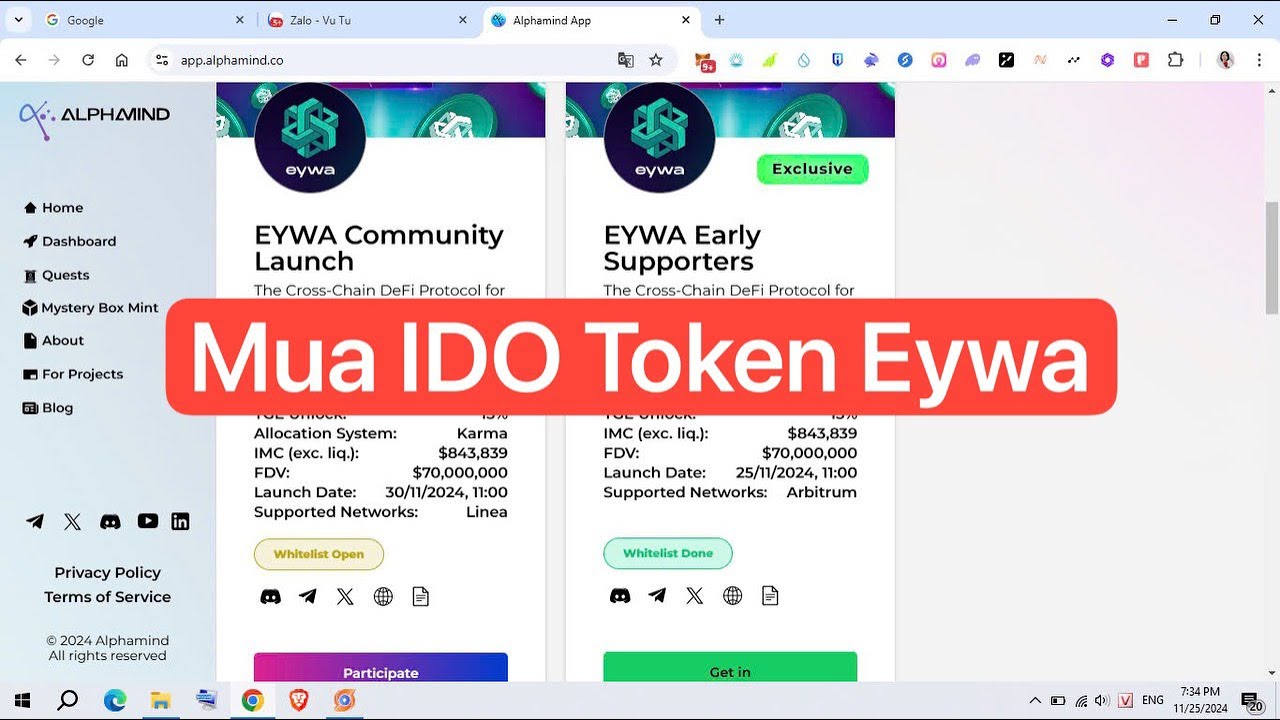 Hướng Dẫn Mua IDO Token Eywa Vòng Bán Cho Cộng Đồng Community Round - YouTube