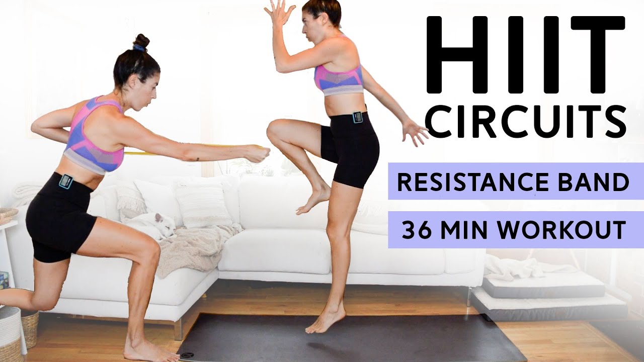 HIIT Circuits Class (36 Mins) - Resistance Band - YouTube