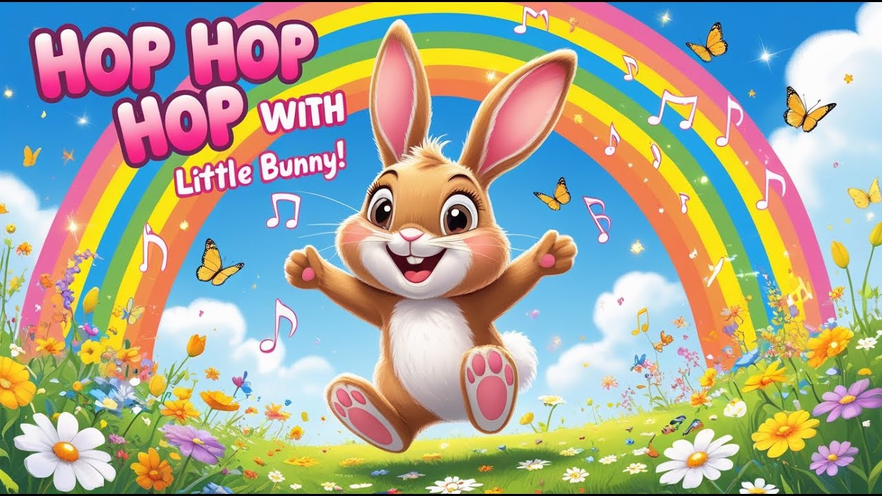 “🐰 Little Bunny Hop Hop Hop | Fun & Cute Nursery Rhyme for Kids 🎵 Dance ...