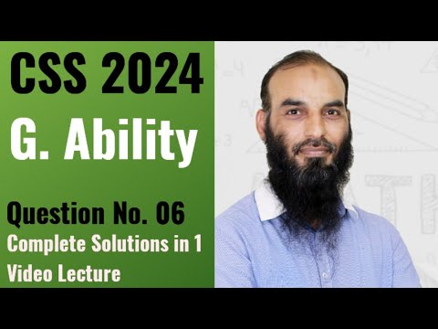 GSA General Ability CSS 2024 Question No. 6 Complete Solutions - YouTube