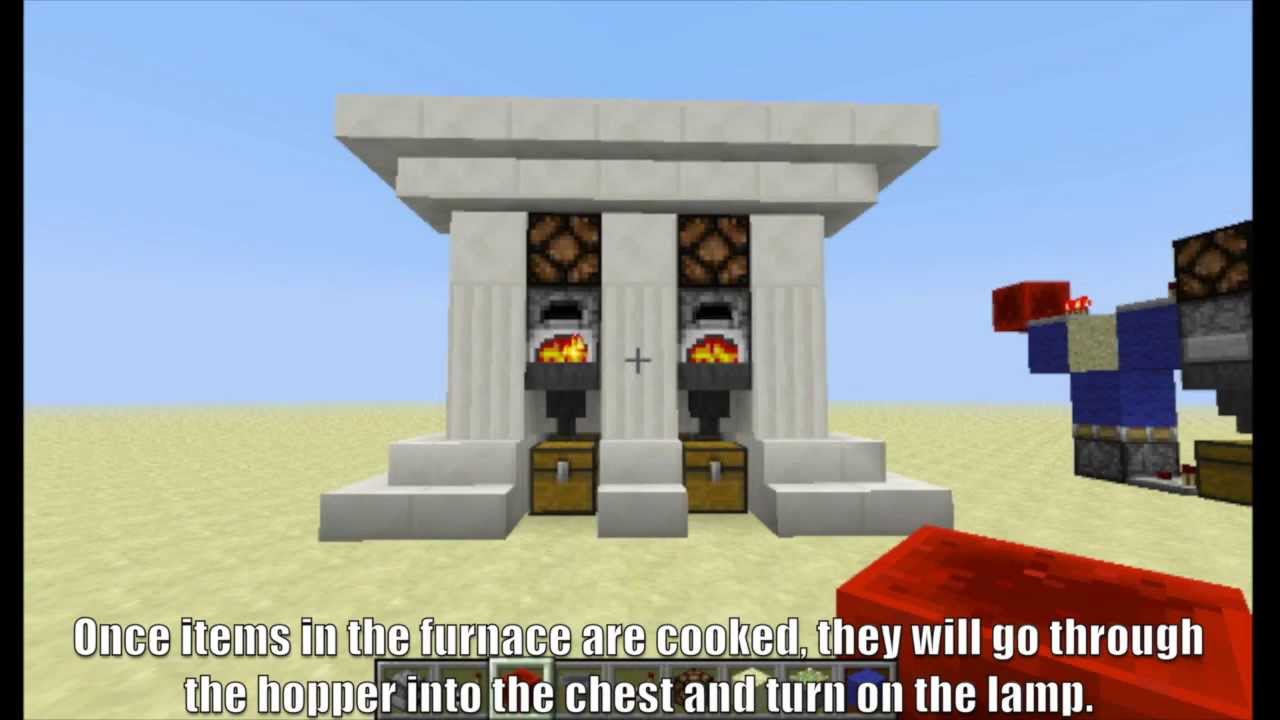 Minecraft 1.5.1: 1-Wide Compact Smart Furnace - YouTube