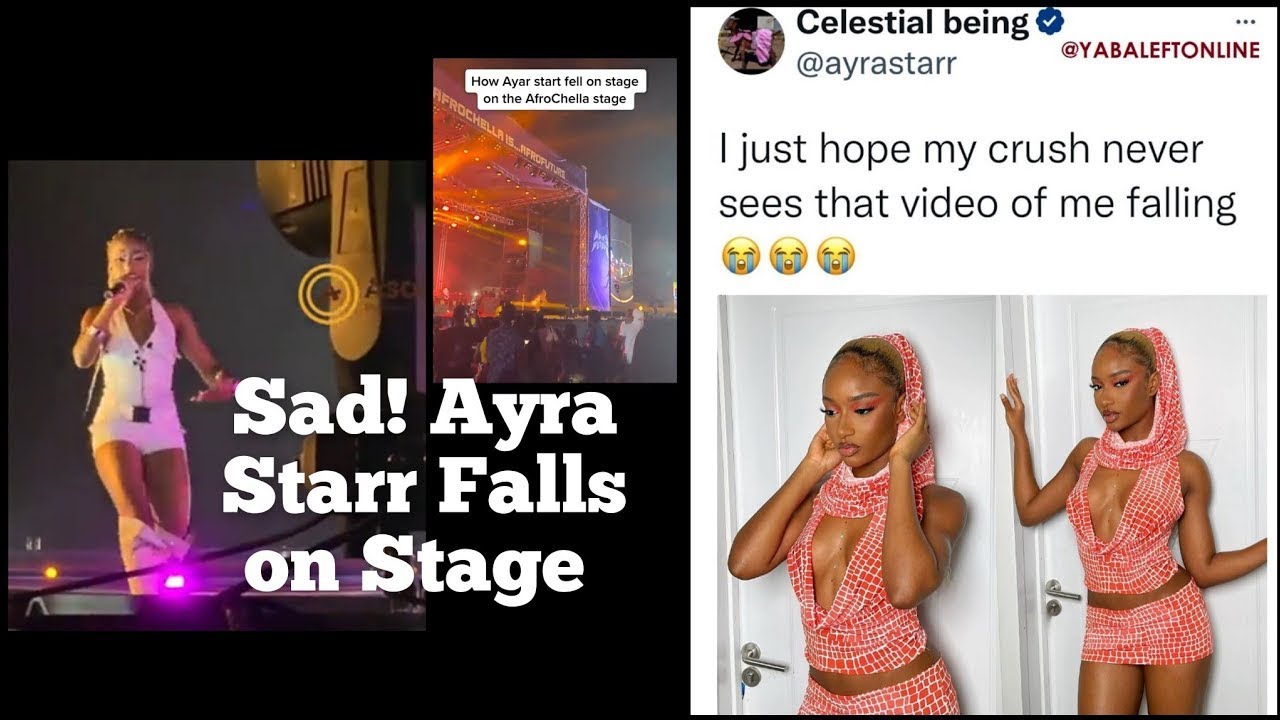 watch as Ayra Starr falls off stage - YouTube