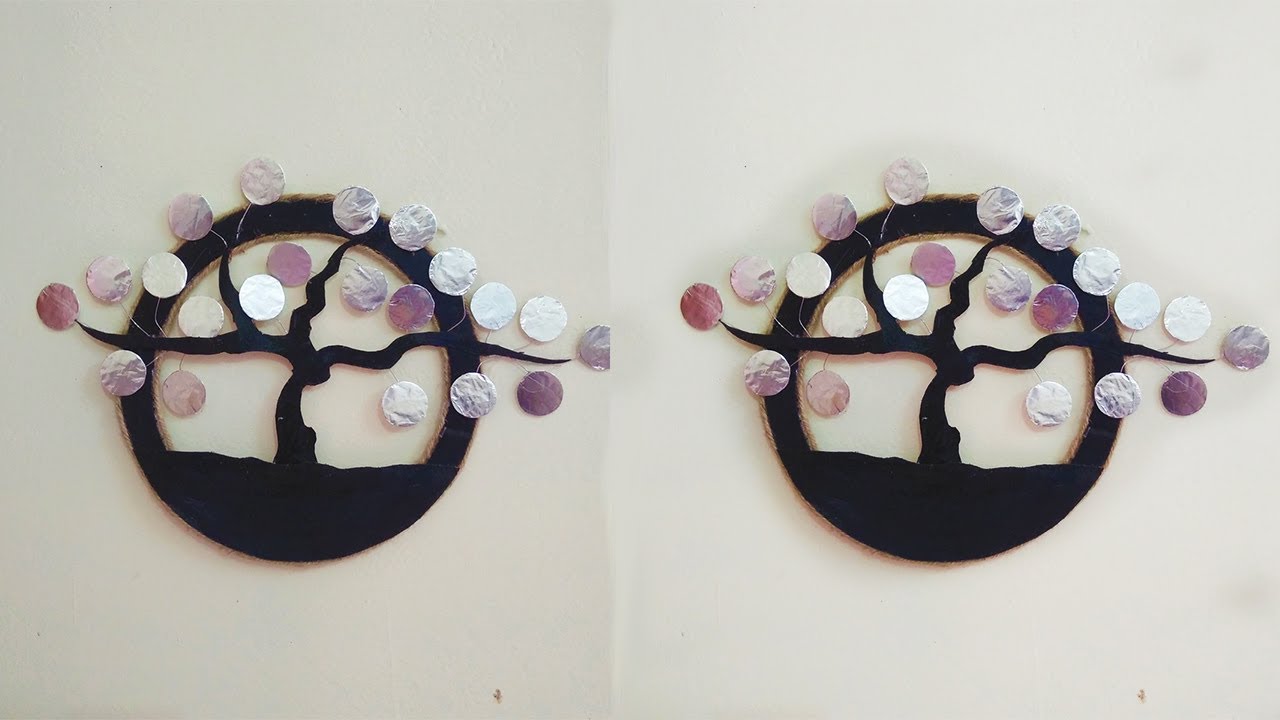 Aluminium foil tree foil paper wall hanging | easy craft |d ye tree ...
