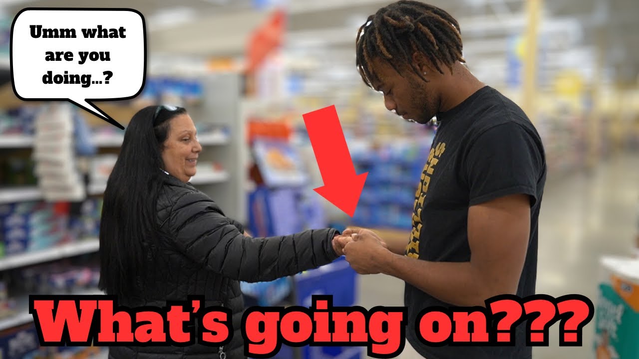 AWKWARDLY HOLDING STRANGERS HANDS PRANK! *KICKED OUT AGAIN* - YouTube