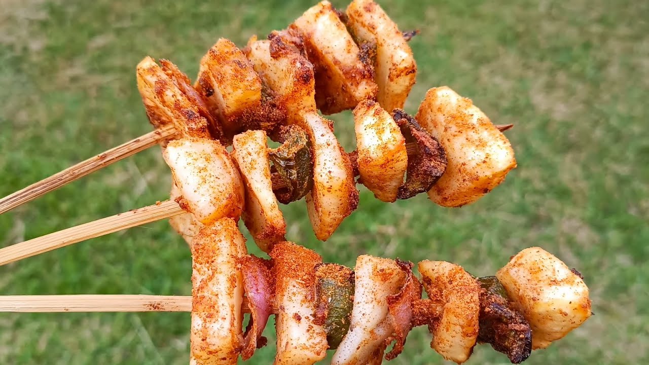 Grilled Suya Octopus Kebabs/Skewers | Seafood Skewers/Kebabs - YouTube