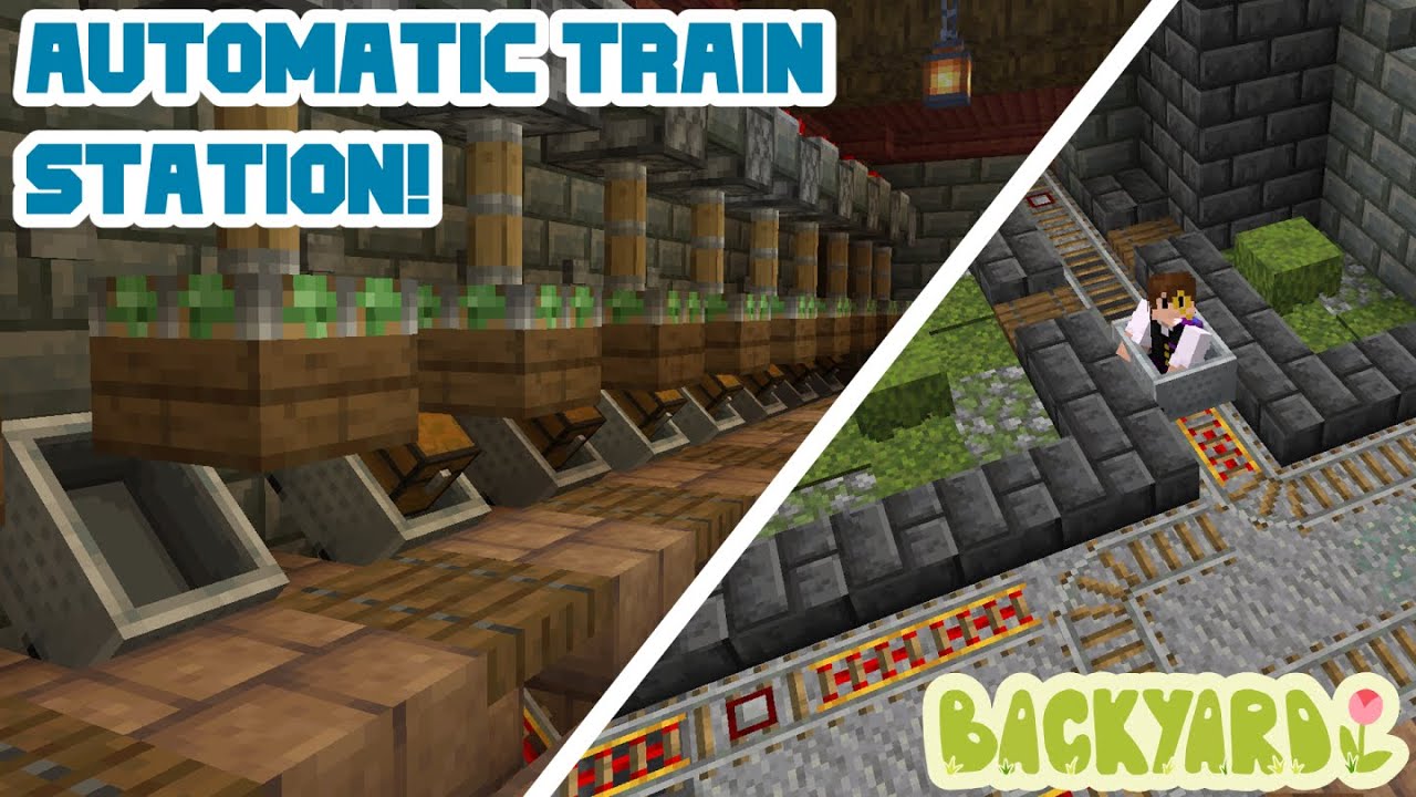 How to Build an Automatic Train Station in Minecraft! | Backyard SMP Ep ...