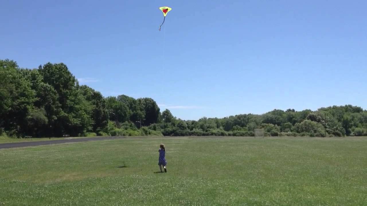 Anna flying her new ladybug kite - YouTube