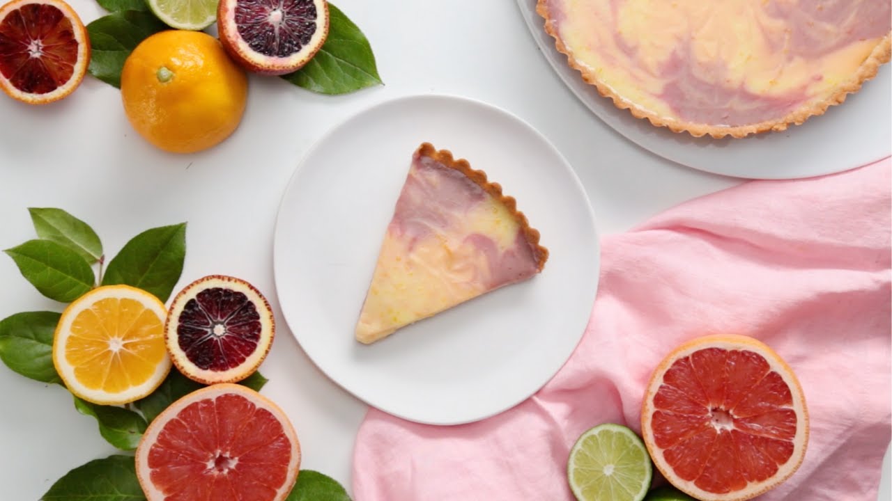 The Perfect Marbled Citrus Tart - YouTube