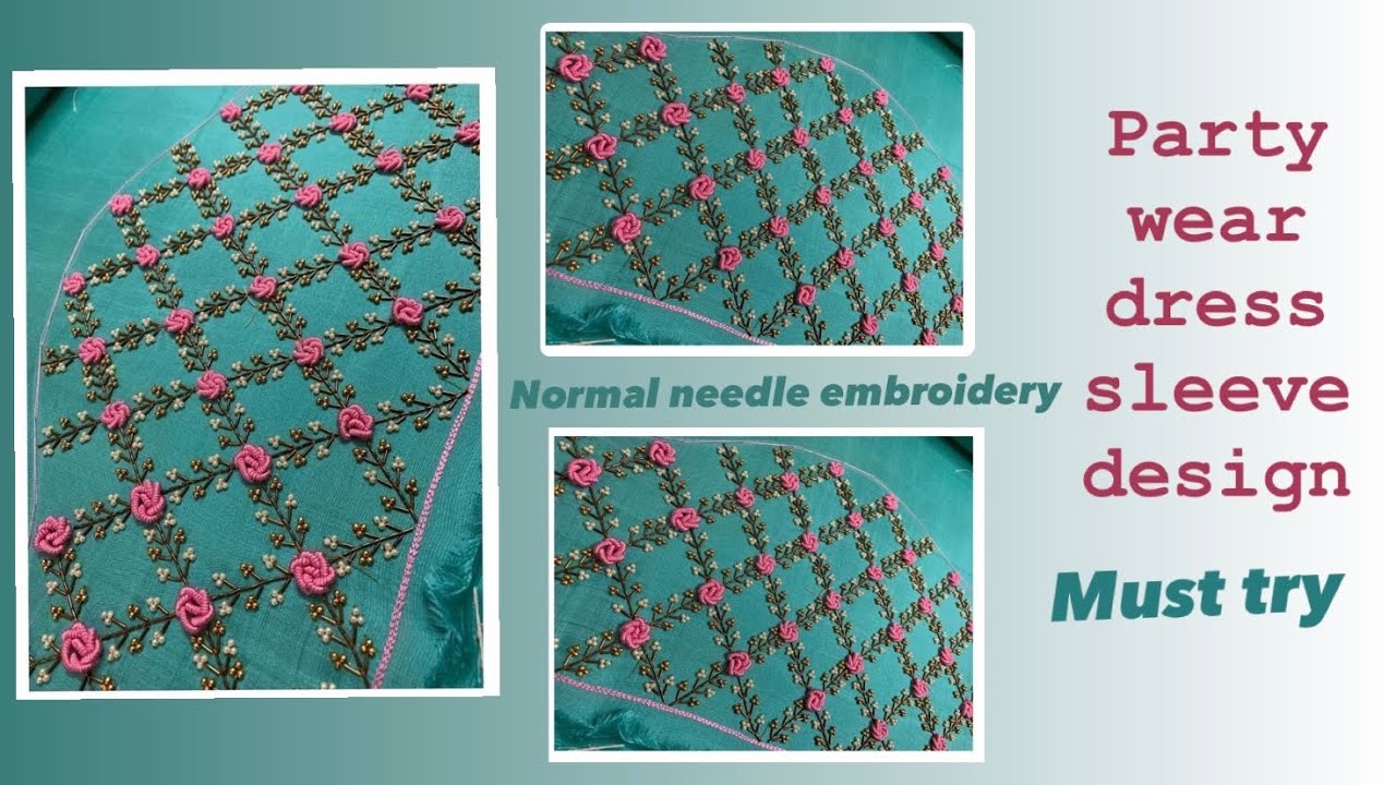 Creative design easy sleeve handwork embroidery|normal needle handwork# ...