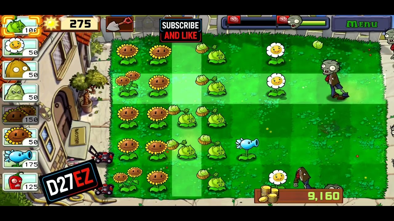 Plants vs Zombies - Adventure 2 - Day 6 - D27Ez - YouTube
