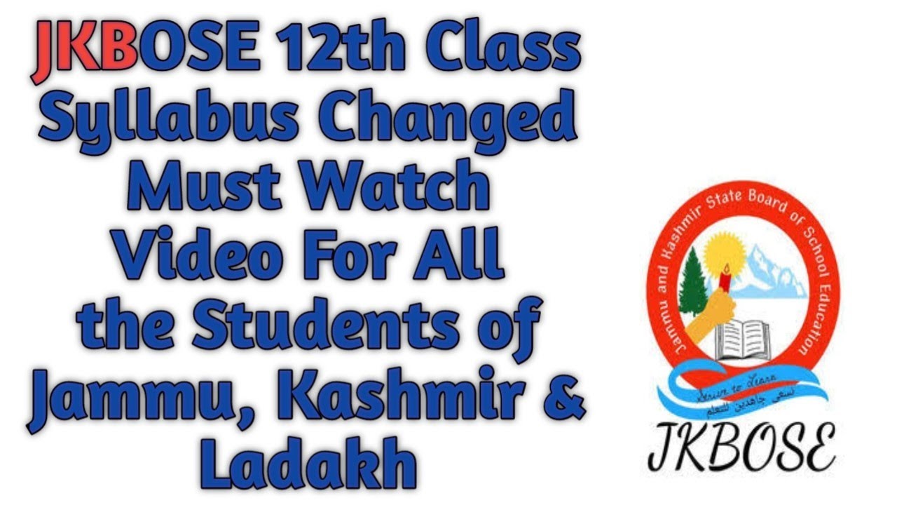 JKBOSE 12th Class Updated Syllabus | Most Important Video - YouTube