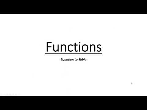 Functions: Equation to Table (Basic) - YouTube