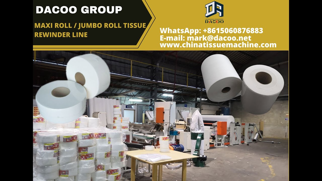 Maxi roll Paper Hand Towel Roll Jumbo Toilet Paper Roll Rewinder Line ...