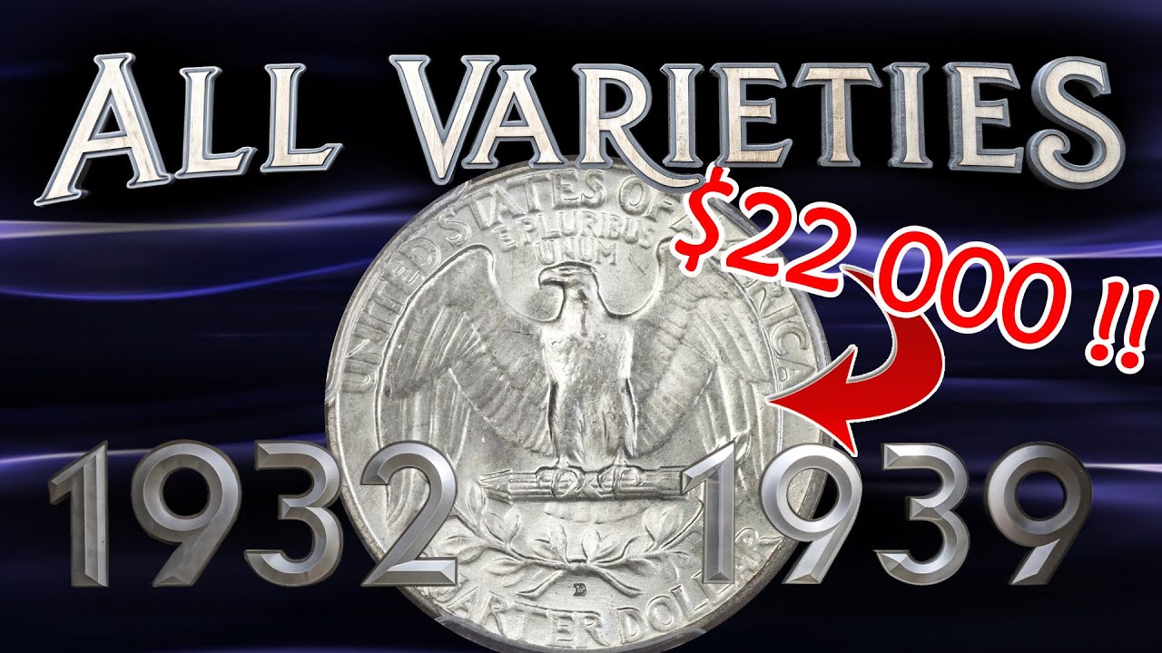 All Washington Quarter Varieties Worth Money from 1932 to 1939 - YouTube