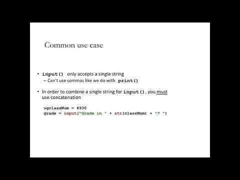 PythonIntro 9 Concatenation - YouTube