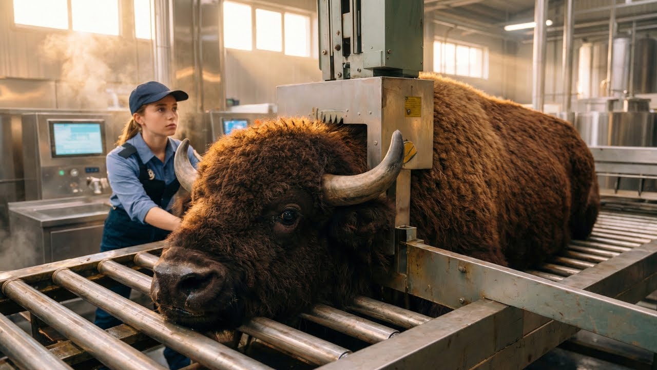 Inside a bison processing plant | From live bison to premium products ...