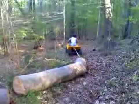 honda atv log pull - YouTube