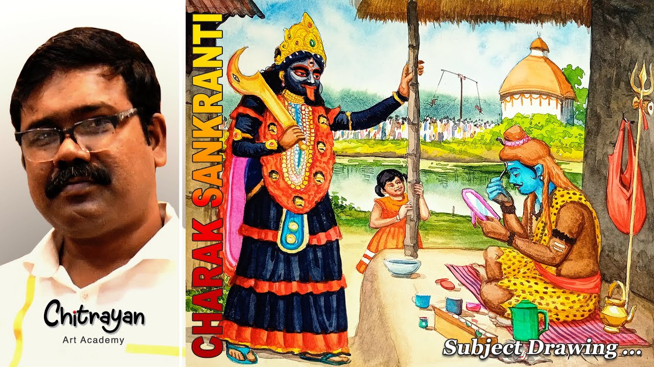 Charak Sankranti Drawing | Charak Mela Drawing Step By Step | Charak ...