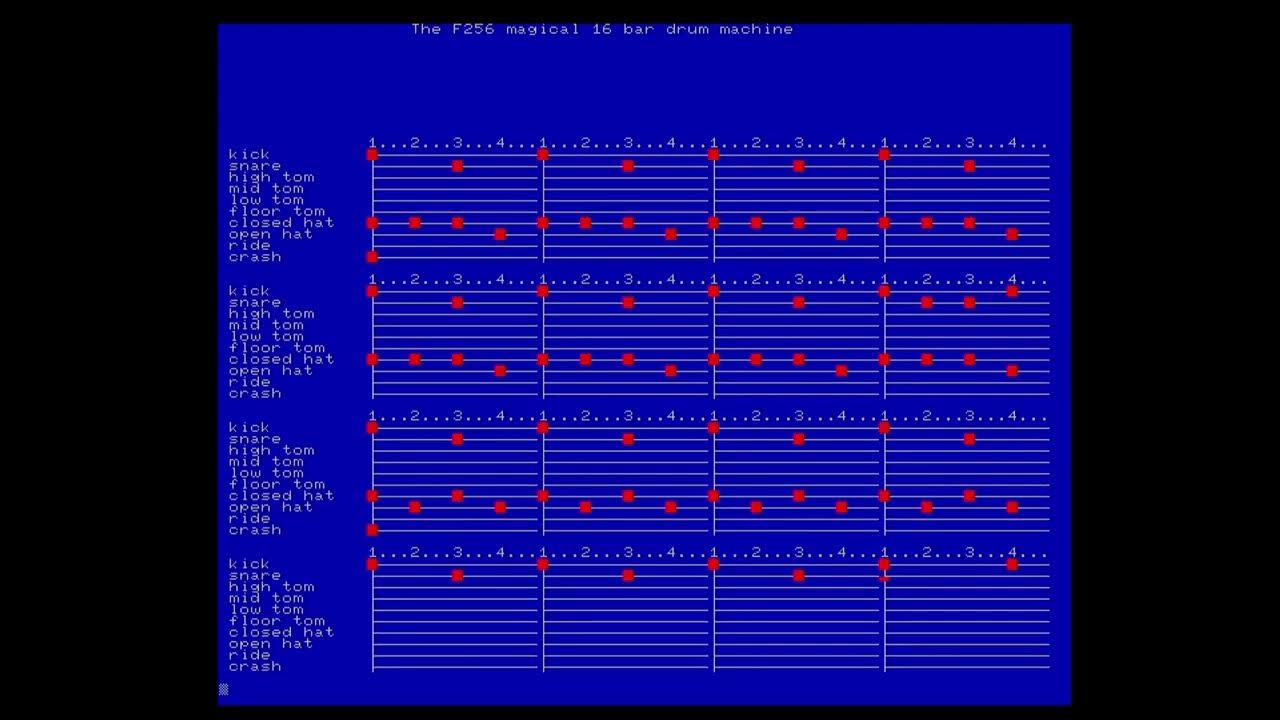 f256 SuperBASIC simple drum machine - YouTube