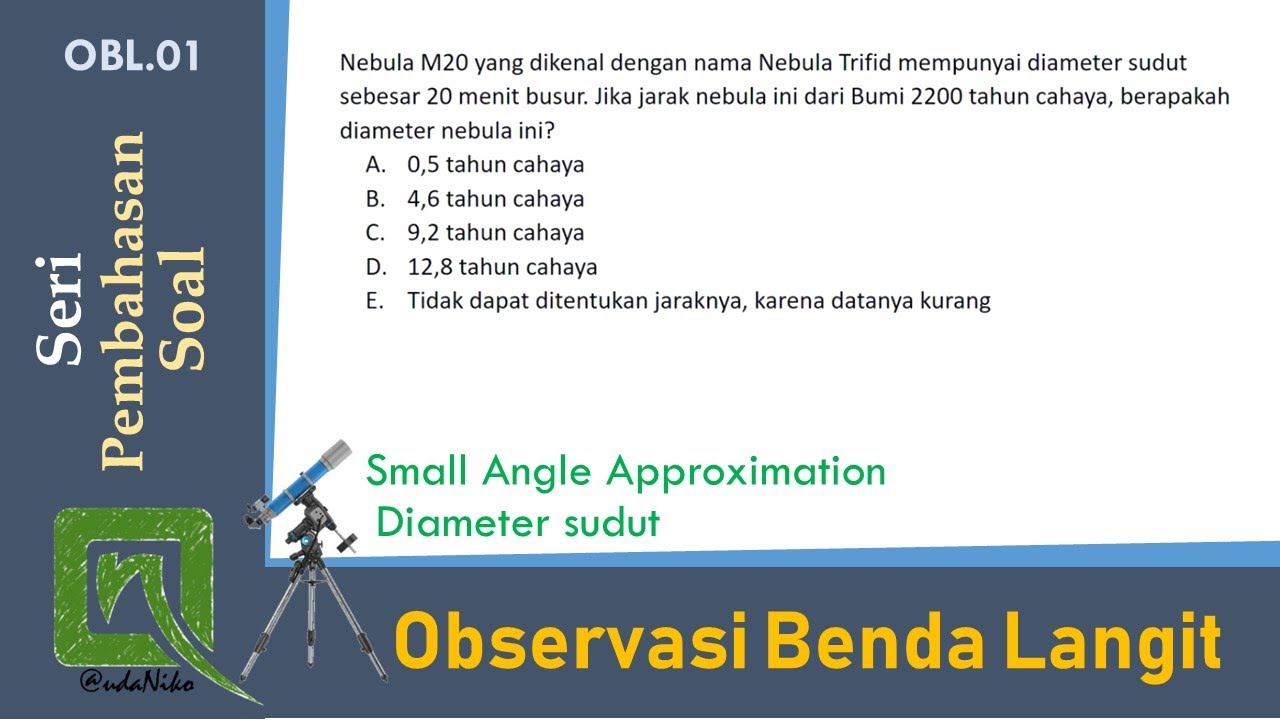 Pembahasan Soal Observasi Benda Langit 01 - Diameter Sudut - YouTube