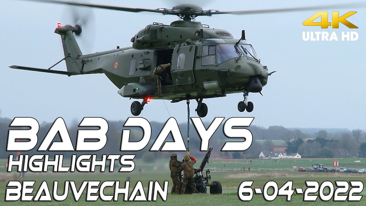 4K UHD BAB DAYS Beauvechain 2022 ,with spectacular Rotary Wing Demo and ...