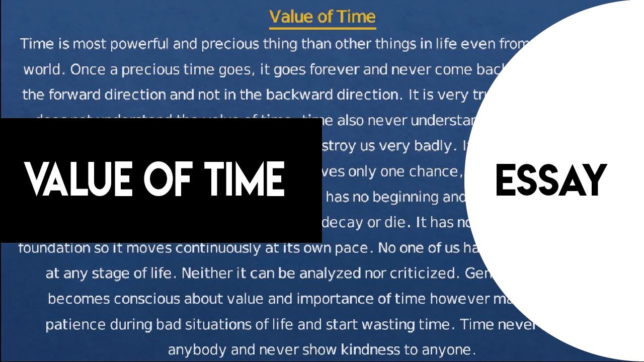 How to write an essay on Value of Time | English | Essay - YouTube