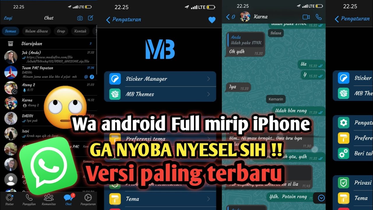 MB WA iOS VERSI 9.82.1 || Ubah wa android jadi iPhone 100% - YouTube