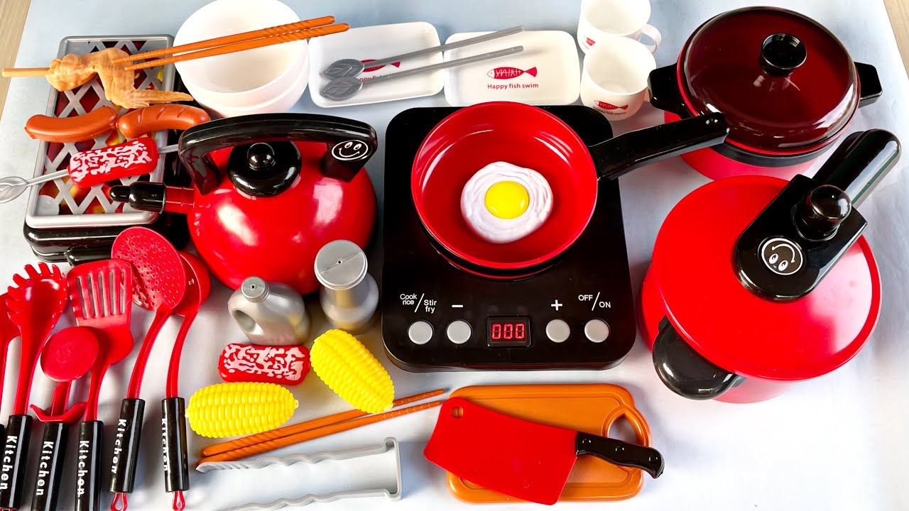 Unboxing Red Kitchen Set | Toy Cooking | Kitchen Set | Miniature ...