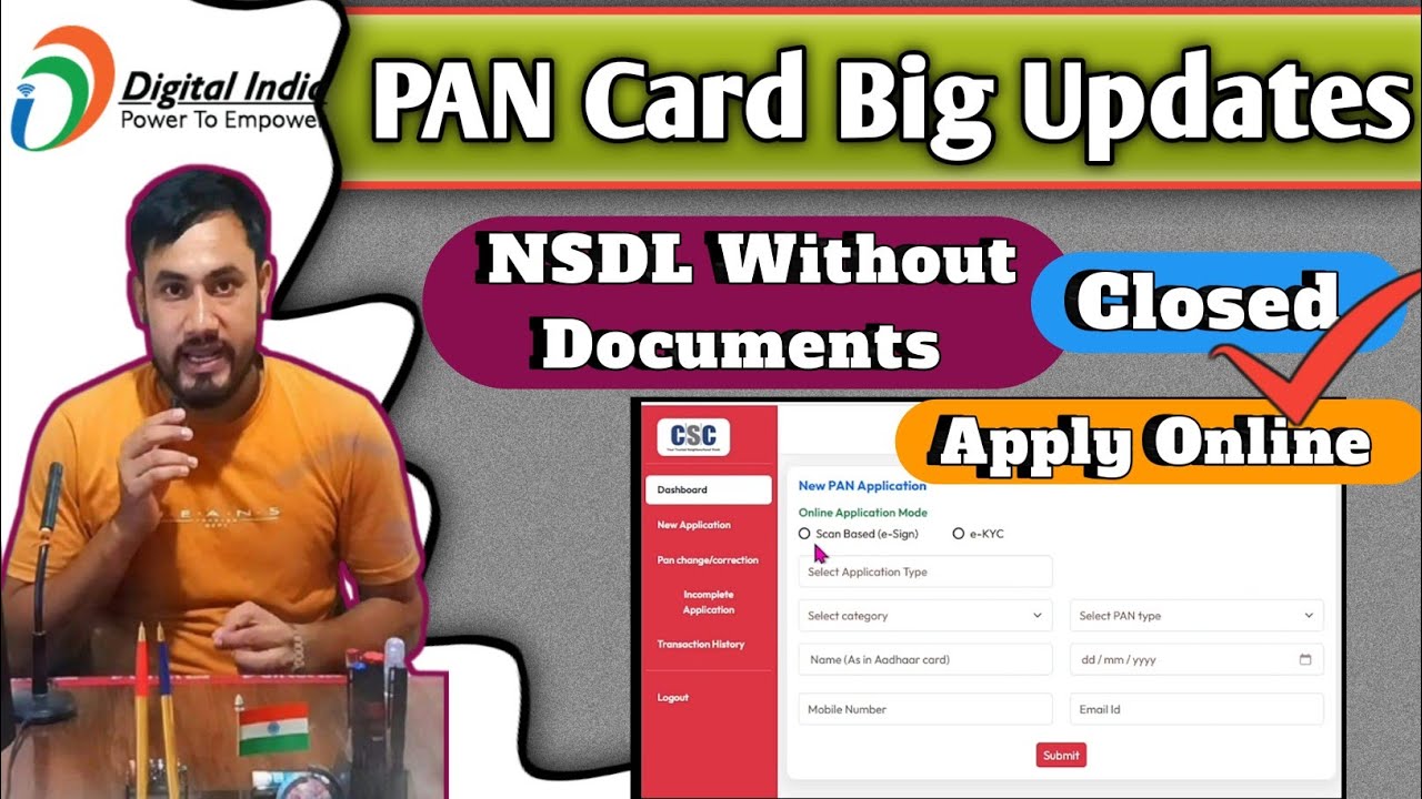 CSC PAN Card Big Updates 2025-26/Without Documents permanently closed ...