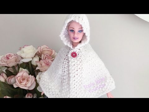 KOLAY  BARBIE PANÇO YAPIMI / ÖRGÜ PANÇO YAPIMI - Easy Barbie Doll Poncho Making