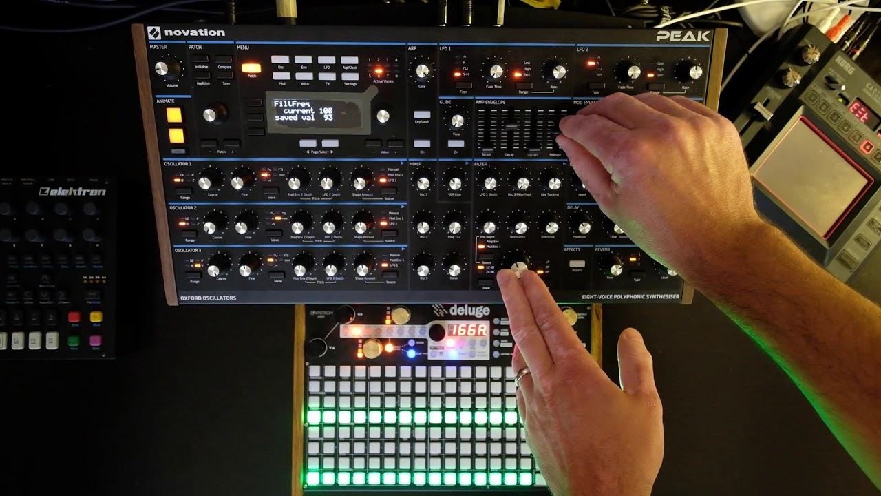 Vandaley - Trying out Novation Peak, driven by Deluge and KaossPad ...