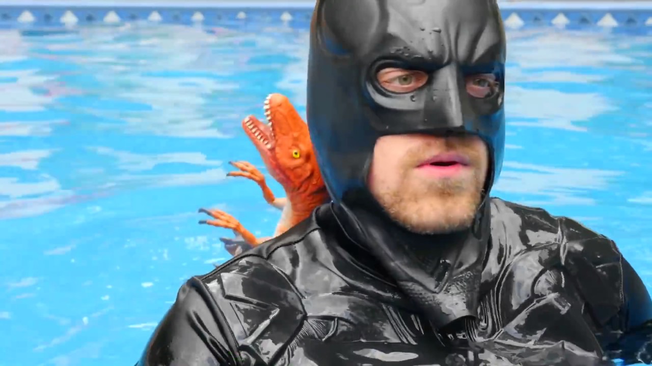 JOKER Shark Attack Prank Superhero Pool Party Superheroes In Real Life ...