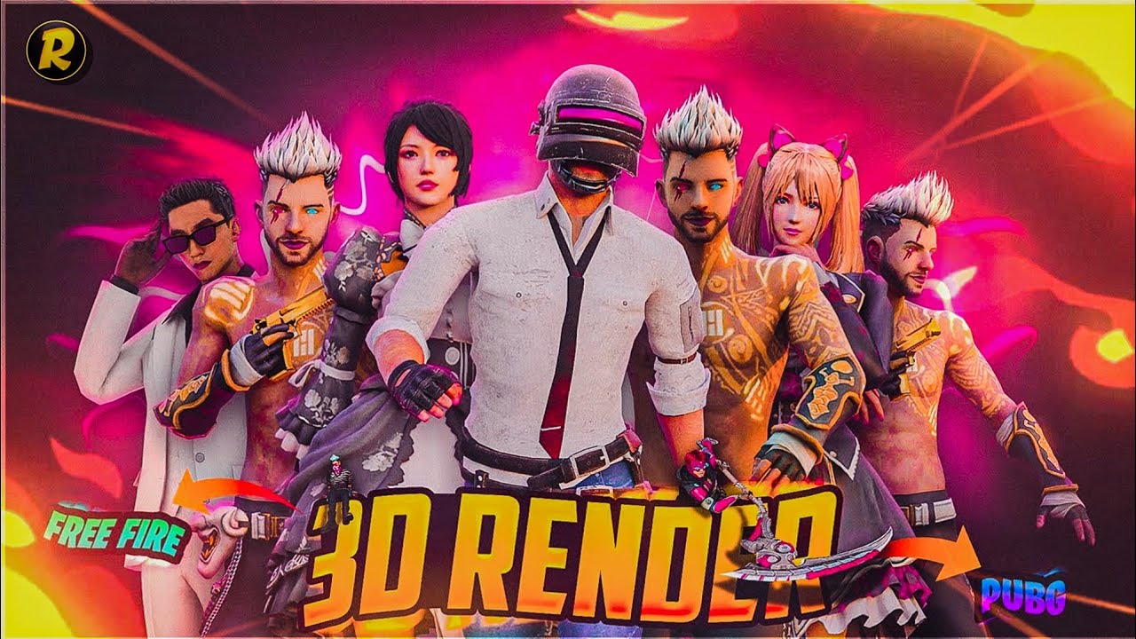 🟡 [ 3D ] FREE FIRE 3D RENDER PACK || BGMI & PUBG RENDER PACK 🟡|| # ...