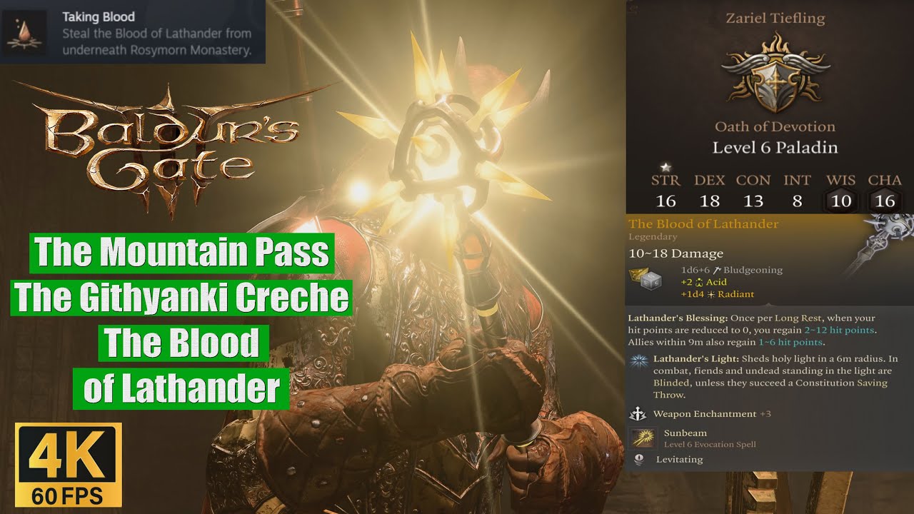 Baldur's Gate 3 Walkthrough The Githyanki Creche The Blood of Lathander ...