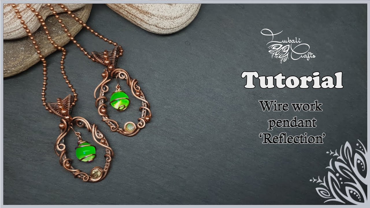 Negative space wire wrap pendant 'Reflection' - YouTube