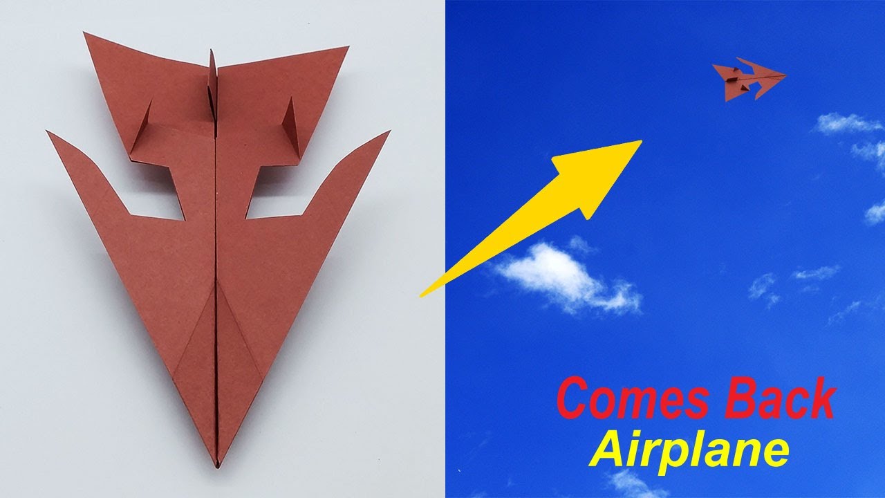 How To Make a Comes Back Flying Paper Airplane - Returning Paper Plane ...