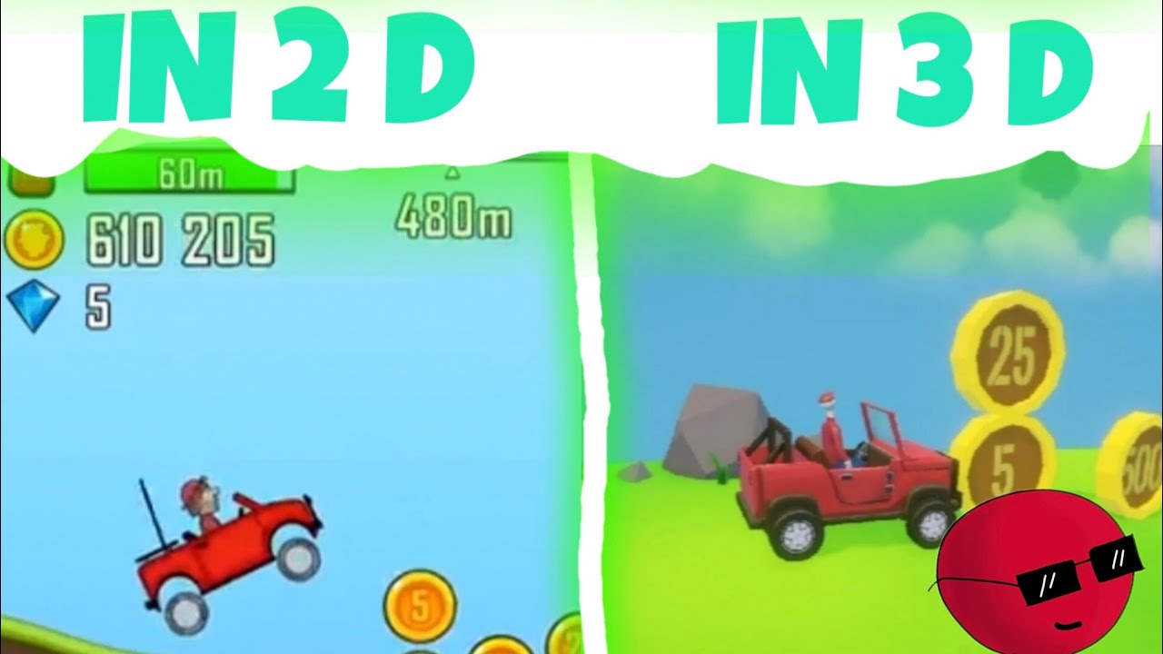 hill climb racing 2d vs 3d 😍@ani_v69 - YouTube