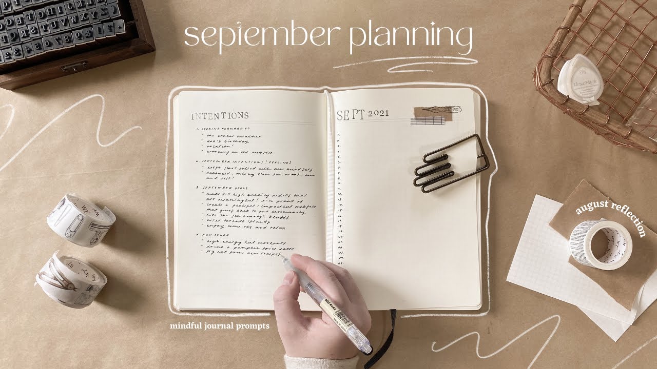September monthly planning & goal setting + August review // Journal ...