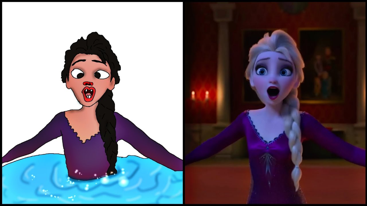 Frozen 2 Elsa Funny Drawing Memes - Try not To laugh - Idina Menzel ...