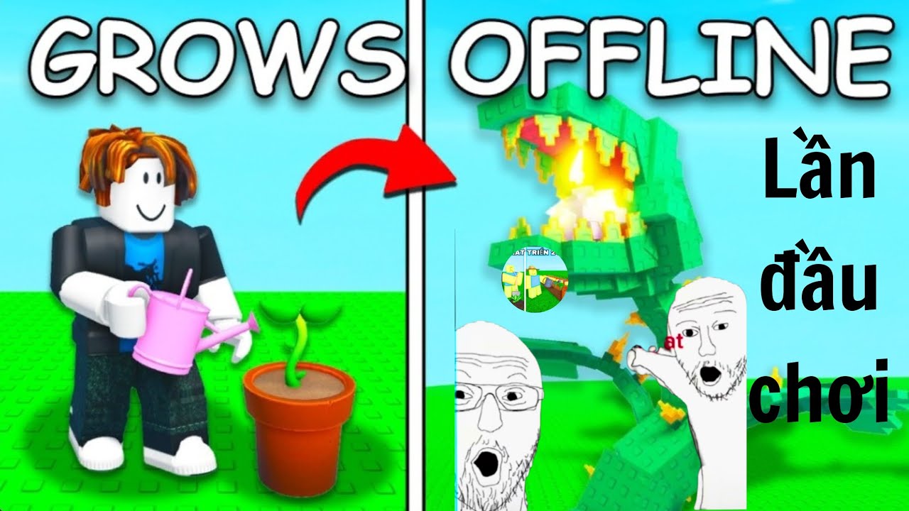 YOUTUBE| lần đầu chơi GROW OFFLINE trong Roblox - YouTube